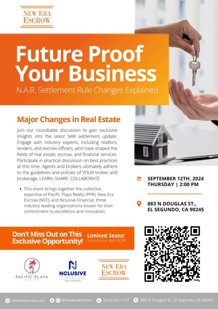 Upcoming Events - New Era Escrow